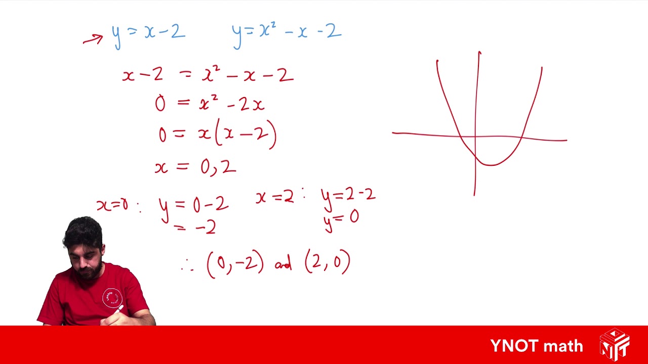 Simultaneous Equations (Linear and Quadratic) - YouTube