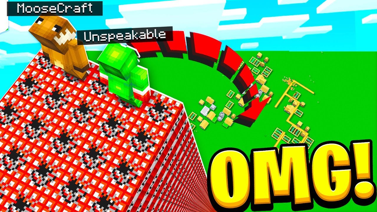 WORLD'S BIGGEST EXPLODING TNT TOWER IN MINECRAFT! (WITH UNSPEAKABLEGAMING) - YouTube