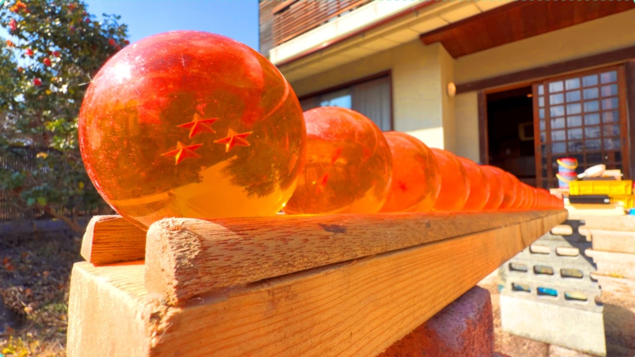 100 Dragon Balls ☆ Water Sound Marble Run + Billiard Balls ♯2 - YouTube