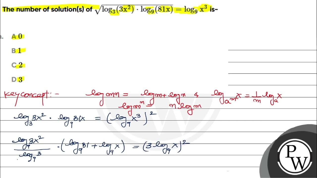 The number of solution(s) of \( \sqrt{\log _{3}\left(3 \mathrm{x}^{2}\right) \cdot \log _{9}(81 ...
