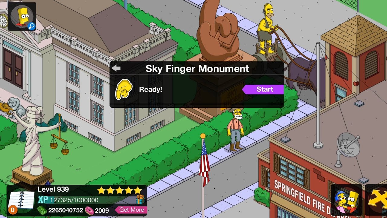 The Simpsons Tapped Out - Sky Finger Monument - YouTube