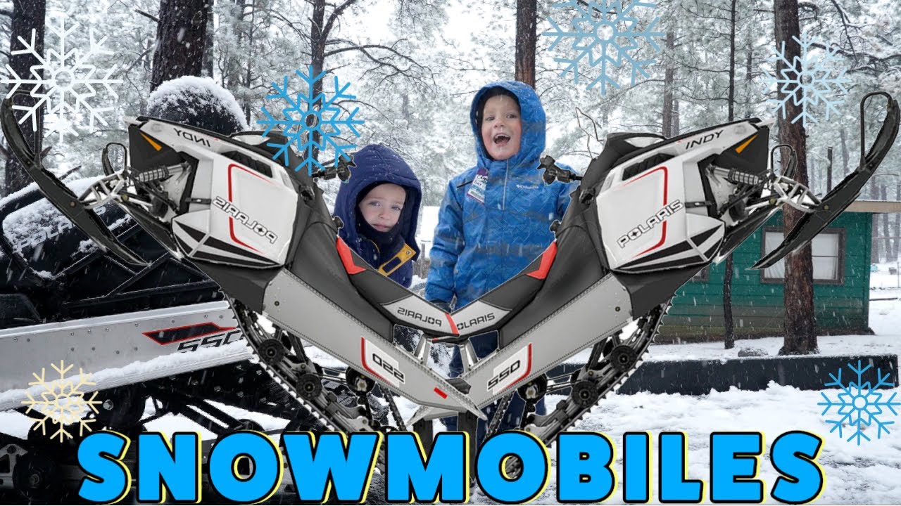 Riding Snowmobiles Through Snow Storm | Vehicle Videos For Kids | Freez ...