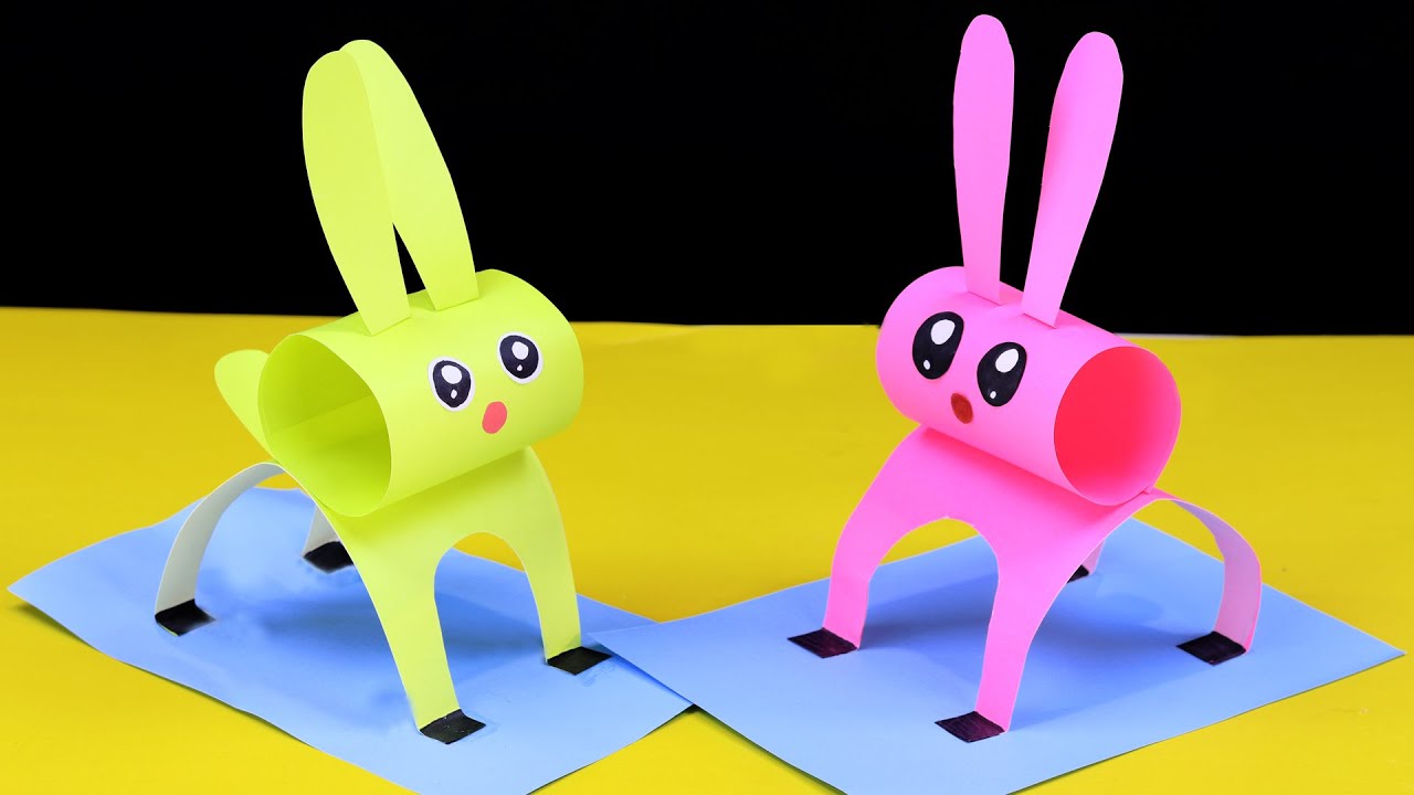 How To Make A Paper Bunny | Easter Bunny Paper Rabbit | Easy 5 Minute ...