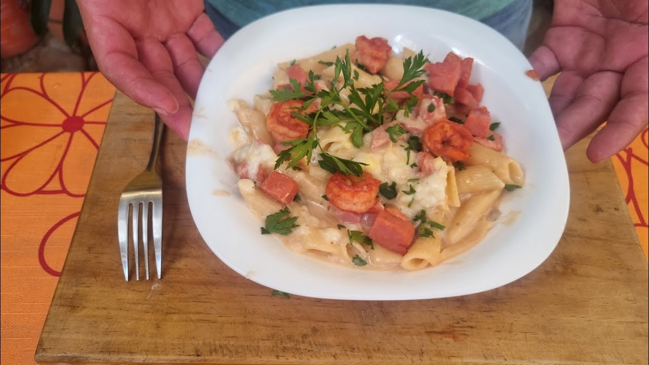 Macarrones CON CAMARON Y JAMON a mi estilo!! ALGO SABROSO 😋 - YouTube