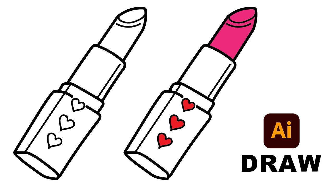 Create Stunning Lipstick Illustration in Illustrator with Pencil Tool ...