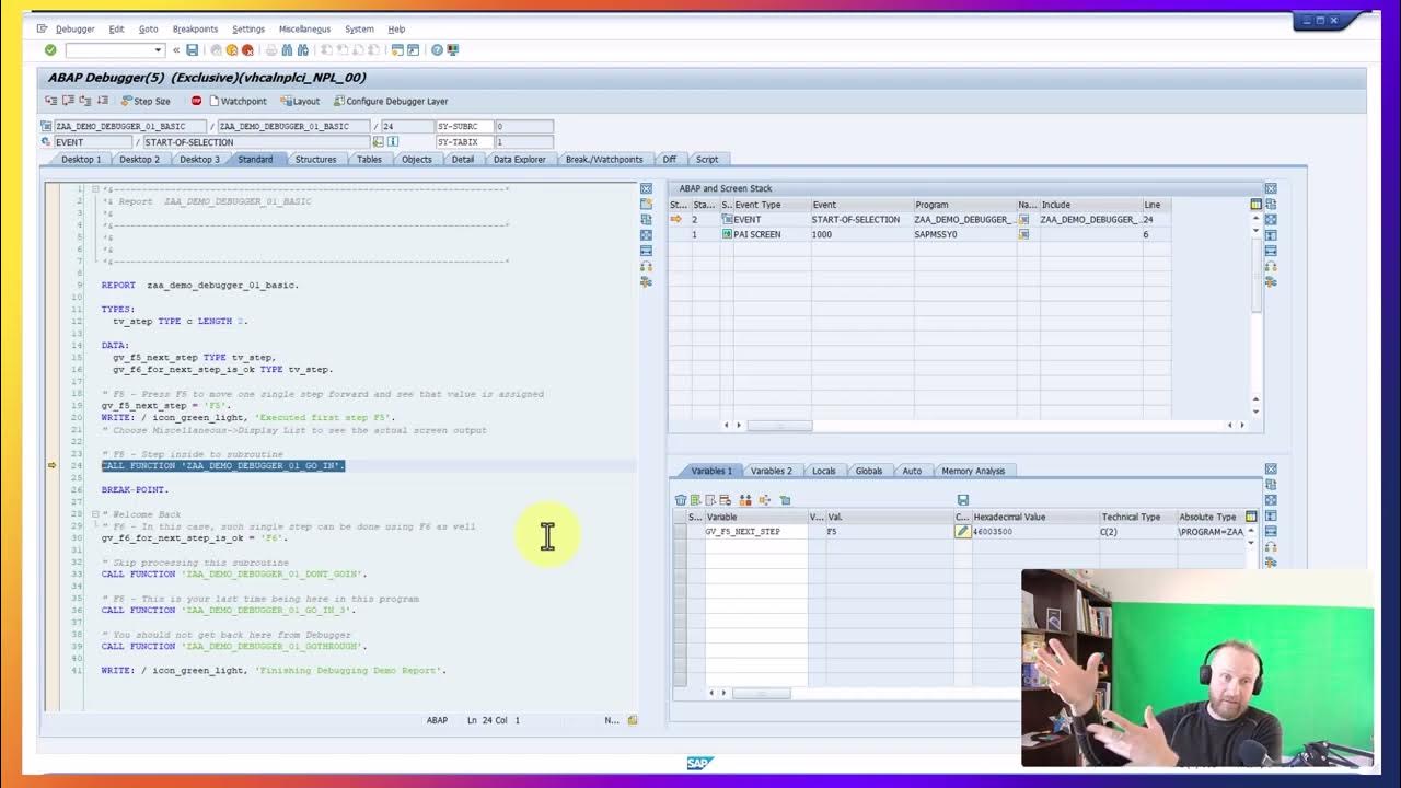 ABAP Debugger 101- Ep3 - Navigation - F5 and F6 - YouTube