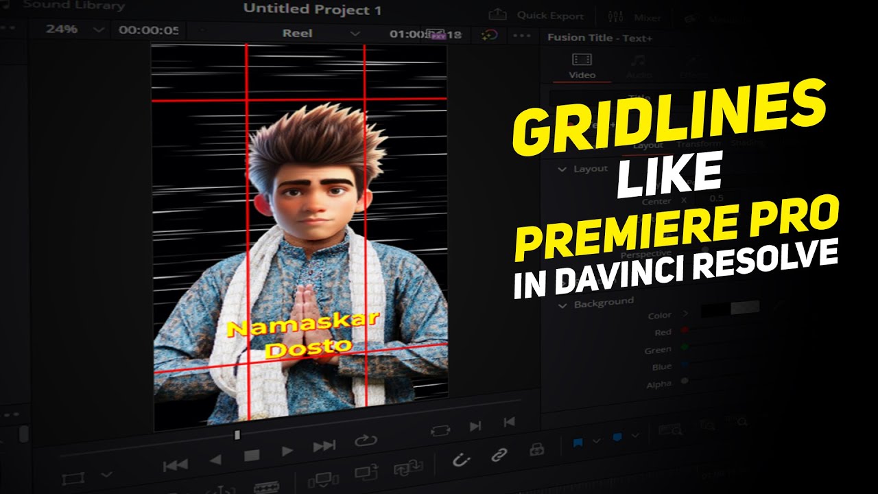 Grid/Guide Lines Like Premiere pro in Davinci Resolve - YouTube