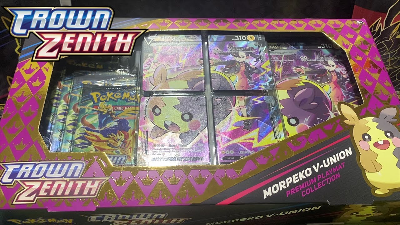 *Gold Dialga Pull* Pokémon Crown Zenith Morpeko V-Union Playmat Premium ...
