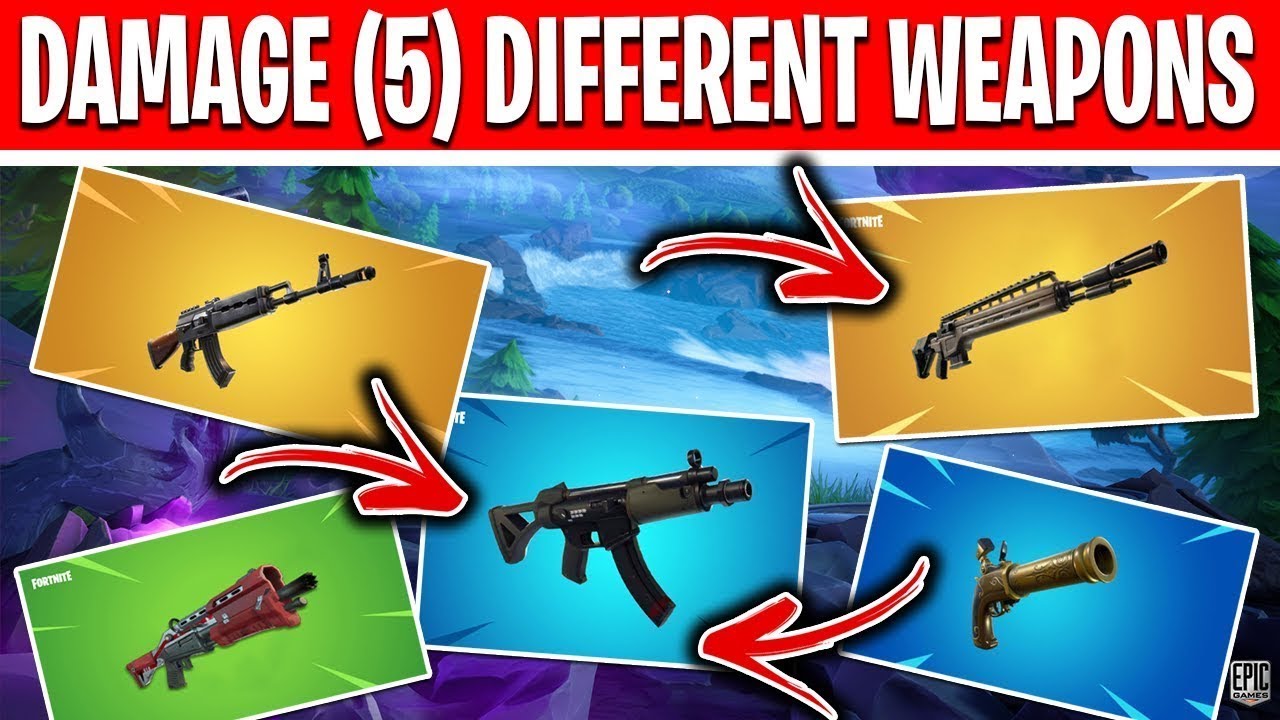 Deal damage with different weapons in a single match - Fortnite Week 3 ...