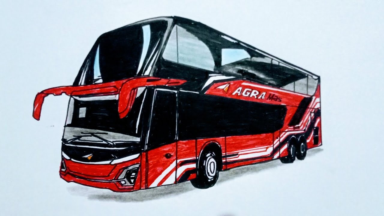 MENGGAMBAR JETBUS 5 AGRA MAS KAROSERI ADIPUTRO - YouTube