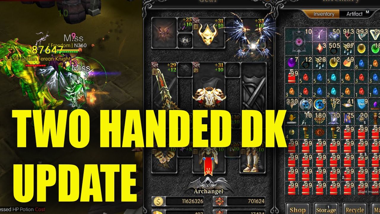 TWO HANDED SWORD DK UPDATE - MU MONARCH - YouTube