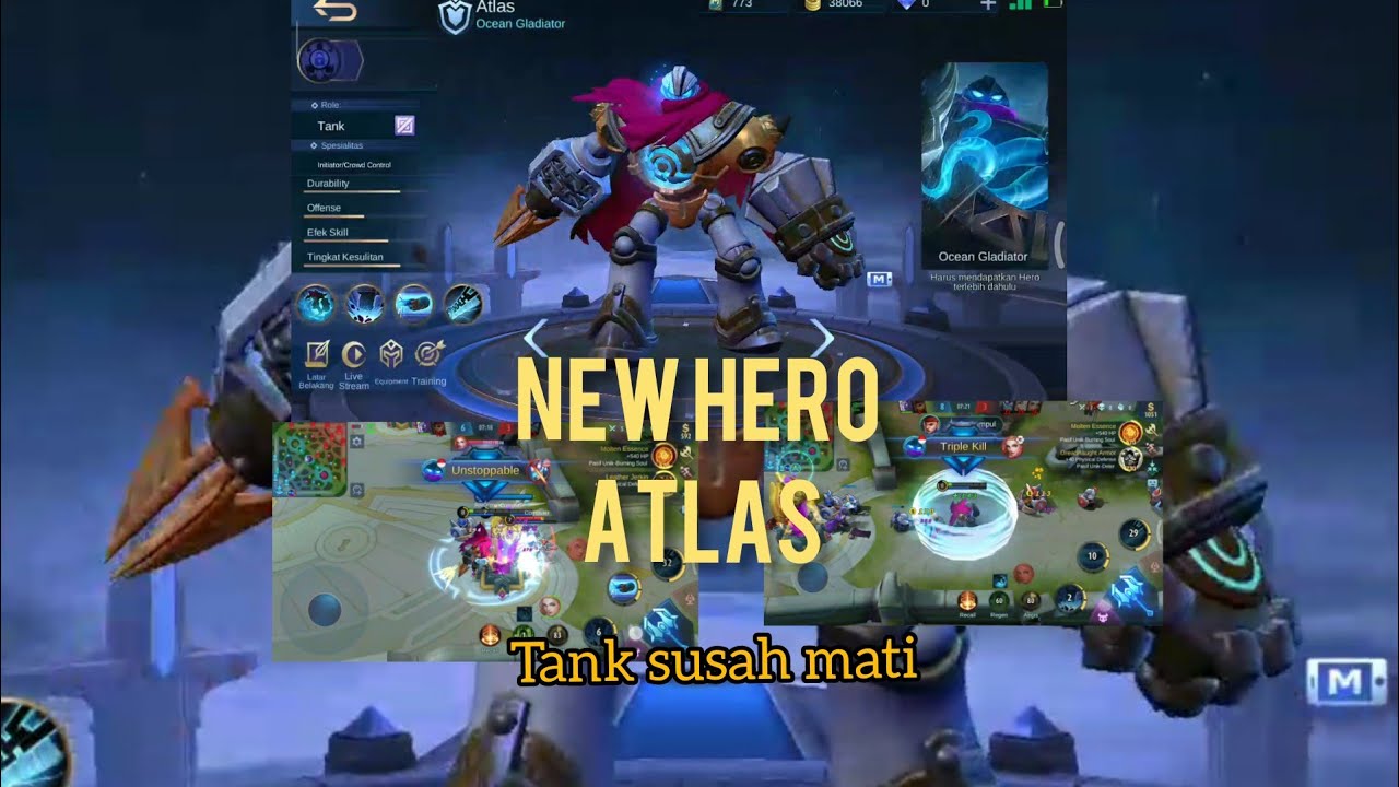 New Hero tank ( Atlas ) - Mobile legend bang bang - YouTube