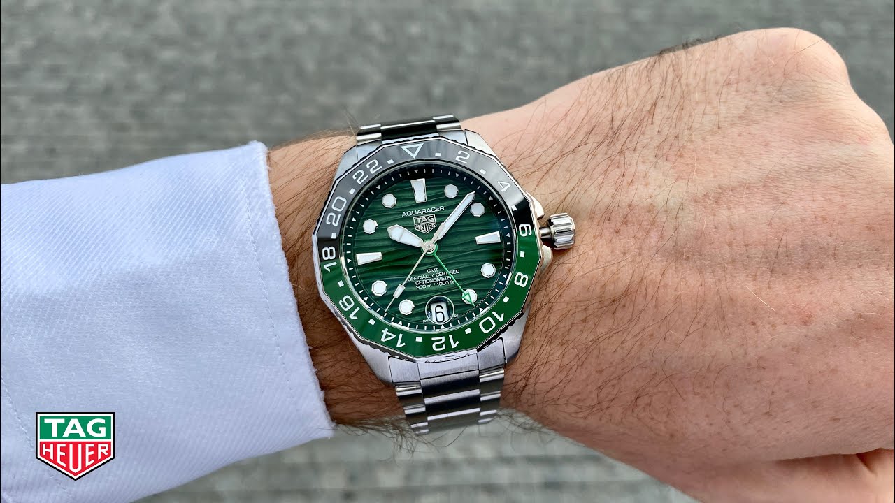 TAG Heuer Aquaracer Professional 300 GMT 42 mm green - YouTube