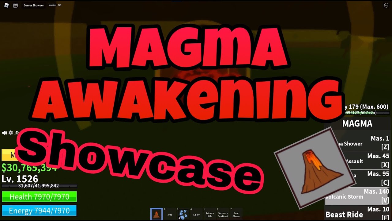 Magma Awakening Showcase | Roblox Blox fruits - YouTube