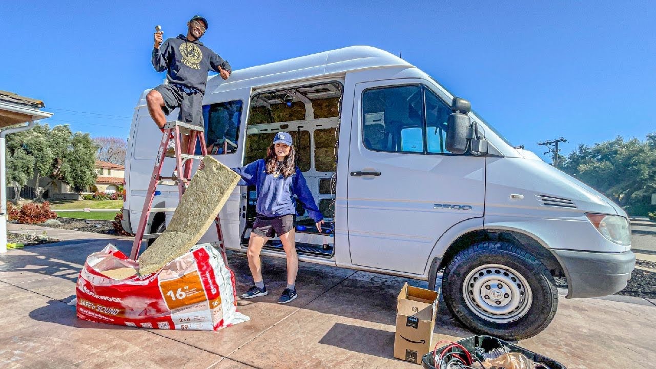 VAN BUILD // T1N Sprinter Conversion // Solar Panels & Insulation - YouTube