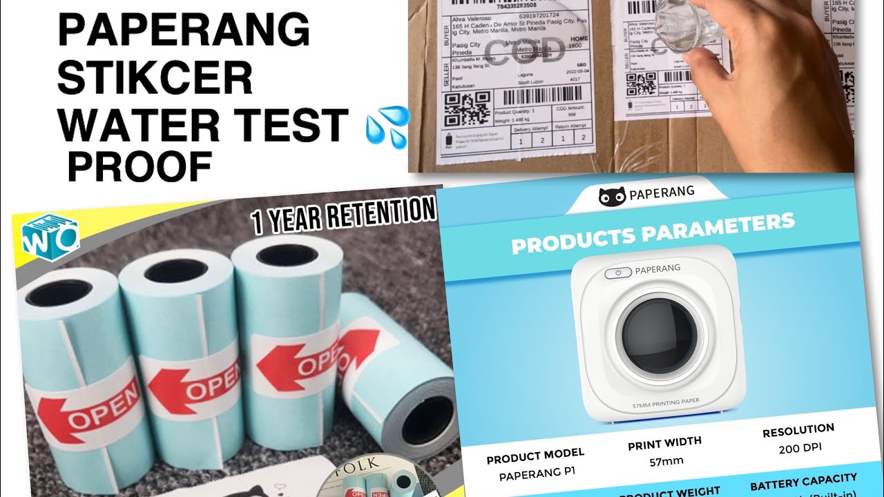 PAPERANG WATERPROOF | PRINT TEST USING PAPER STICKER. BUDGET INKLESS ...