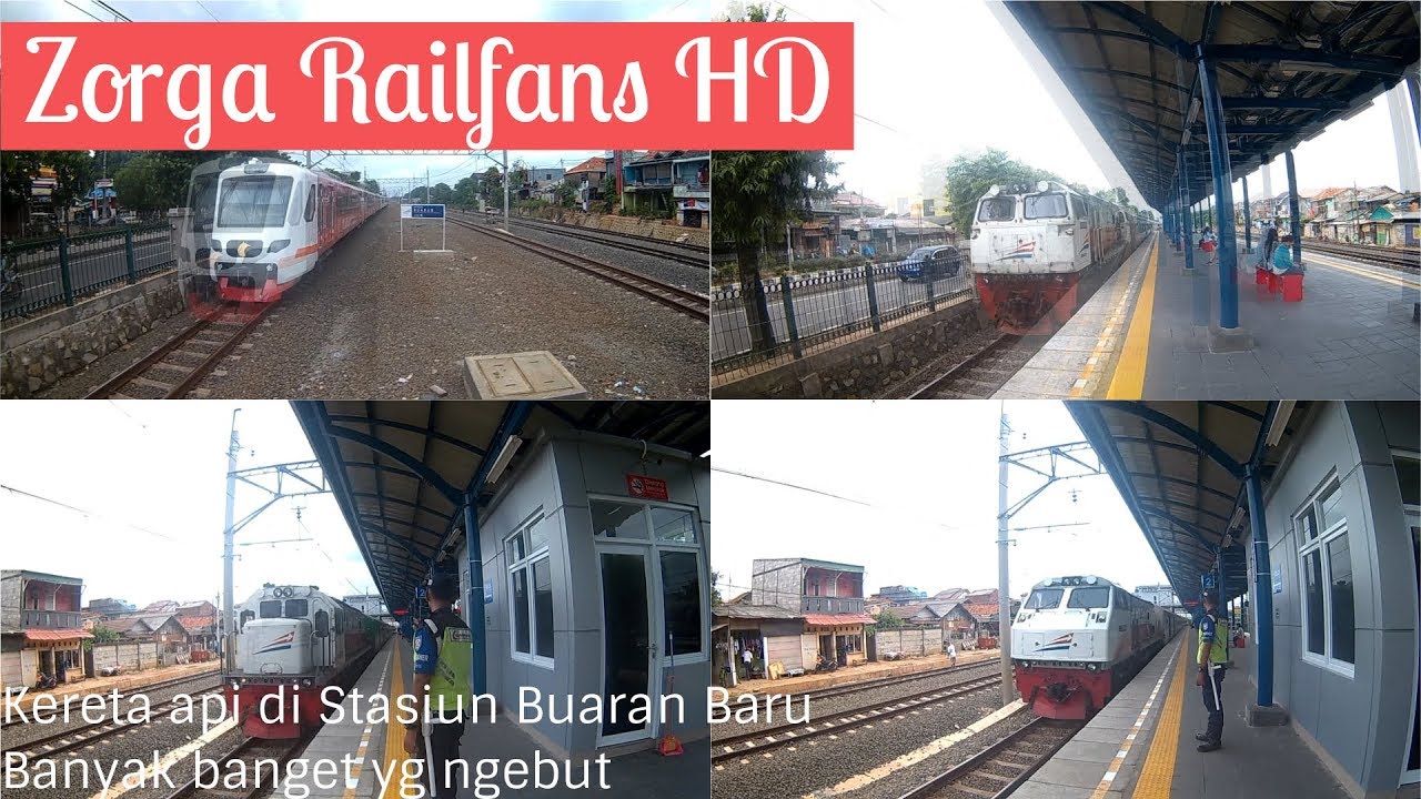 Kumpulan Kereta api di Stasiun Buaran Baru - YouTube