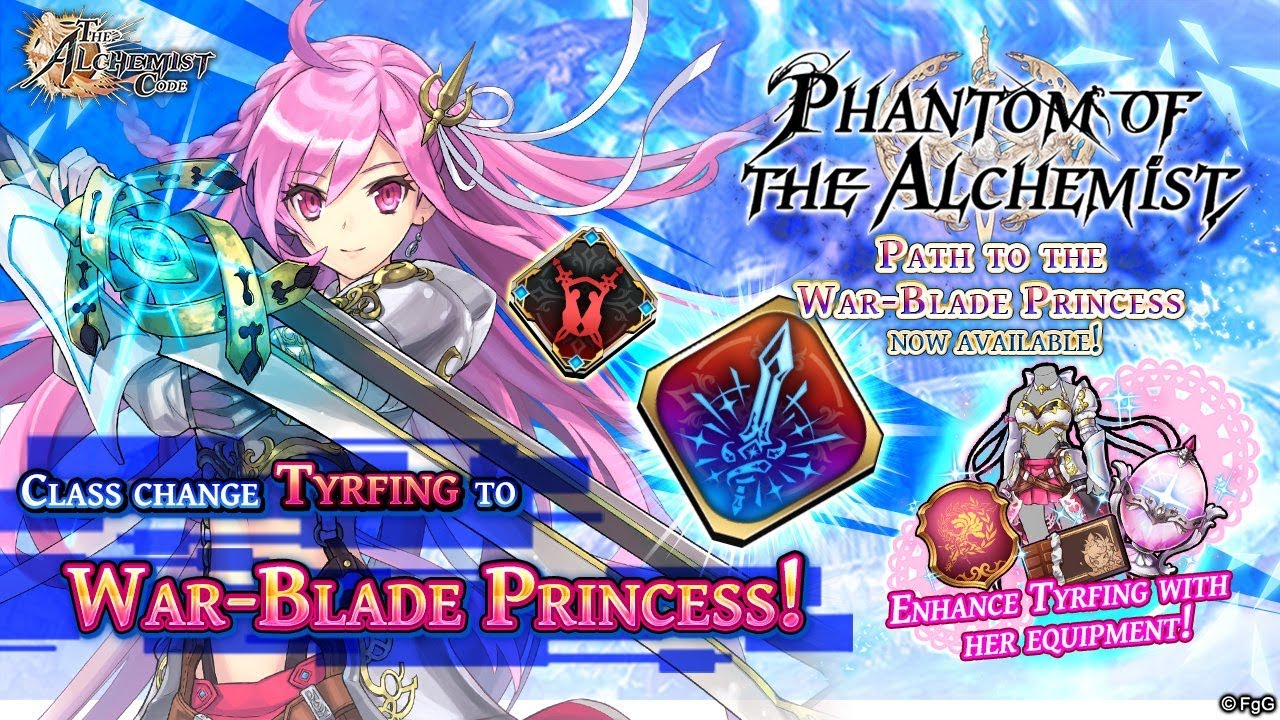 The Alchemist Code - Tyrfing Job+ Showcase! (War Blade Princess) - YouTube