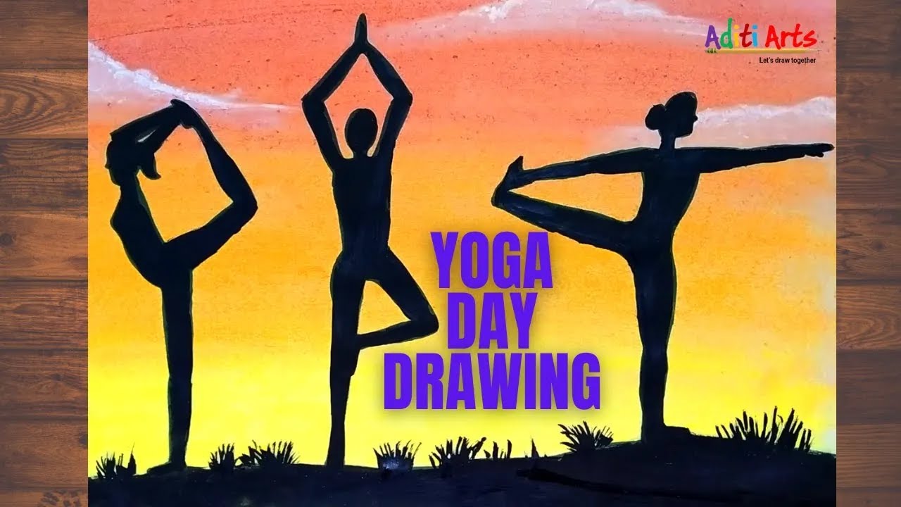 Yoga Day Drawing | Yoga Day Drawing Easy | Yoga Day Drawing Competition ...