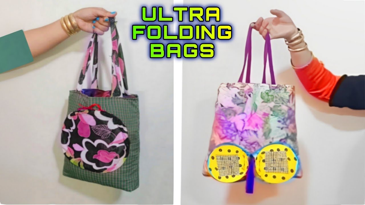 AMAZING FOLDABLE BAGS - HOW TO SEW 2 FOLDING BAG ? - YouTube