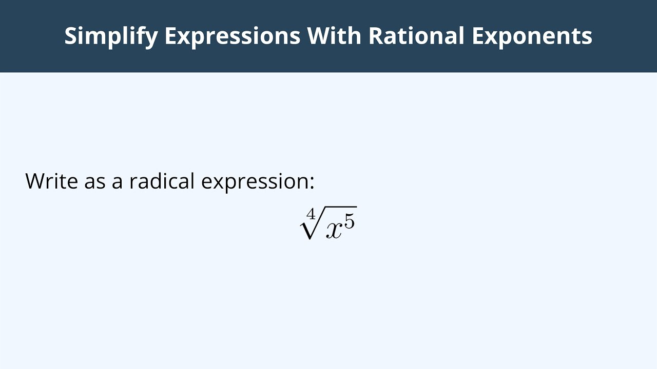 Simplify Expressions With Rational Exponents - 7 - YouTube