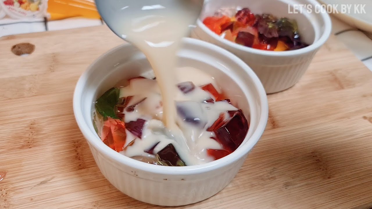Jelly pudding 3 Ingredient recipe easy cooking | Let's cook by KK - YouTube