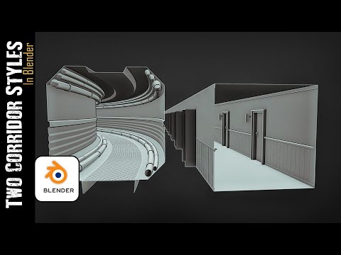 TWO CORRIDOR STYLES IN BLENDER (TIMELAPSE) - YouTube