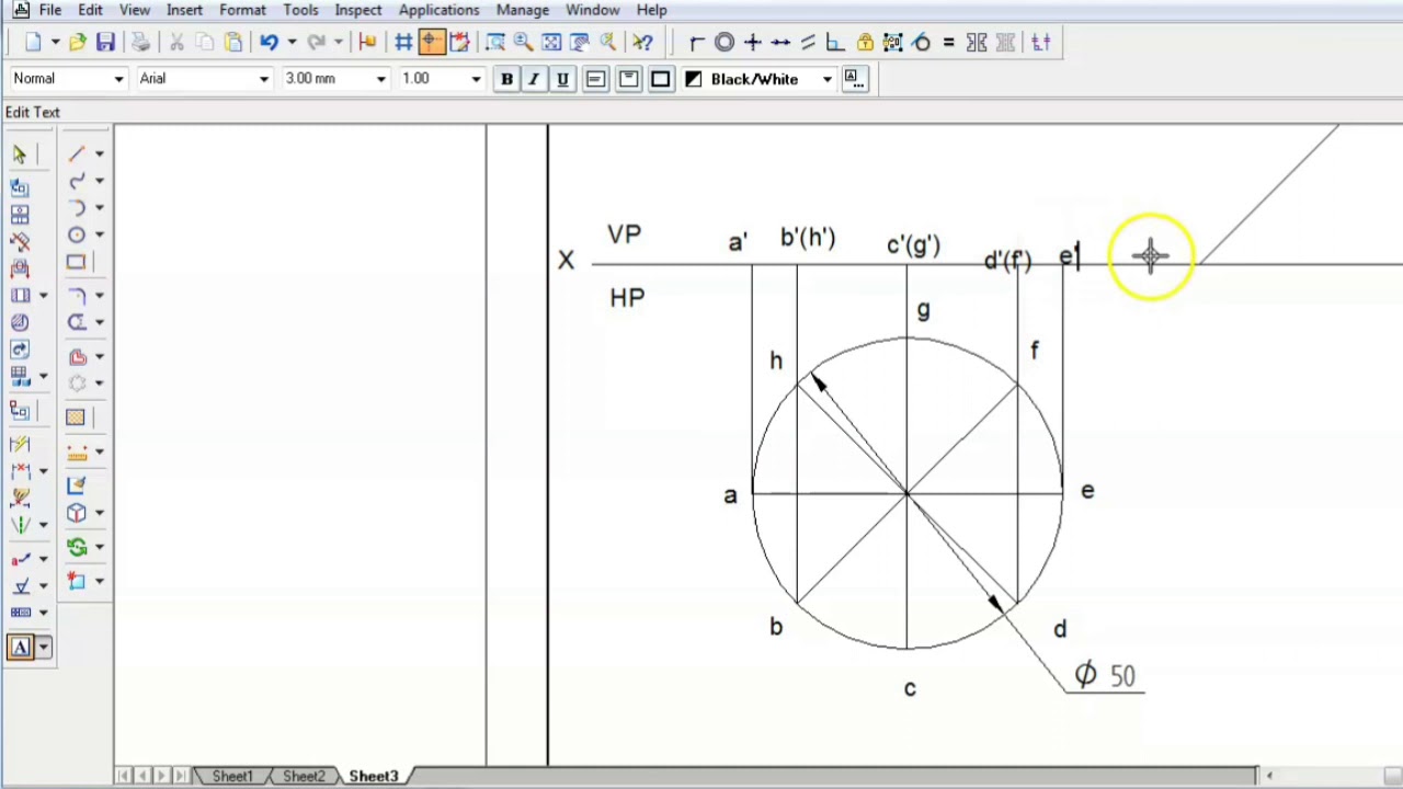 Engineering Graphics | Projections of Planes | Circular Lamina - YouTube