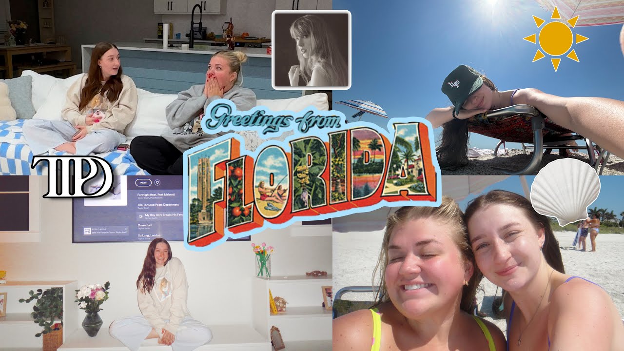FLORIDA vlog!!! TTPD reactions & beach day with @samanthajo_ !!!!☀️🌊👙🐚 ...