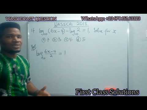 WASSCE Past Question and Solution on Logarithm - YouTube