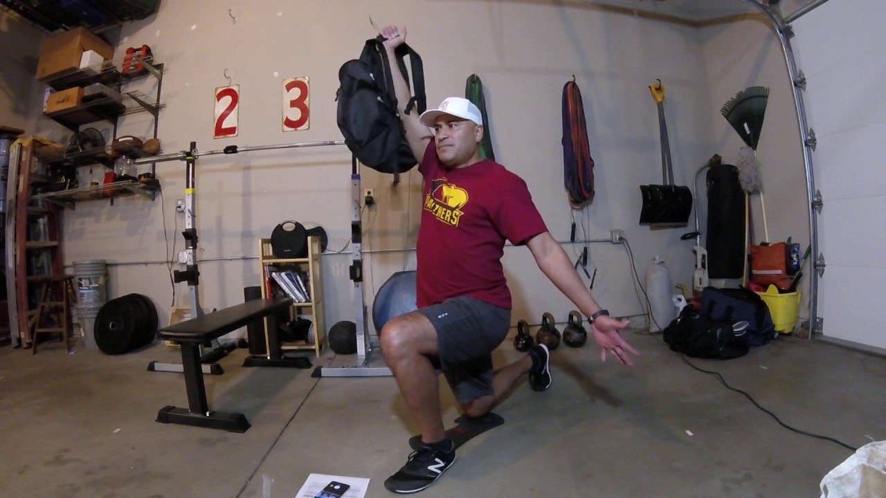 Backpack Half-Kneeling Overhead Press - YouTube