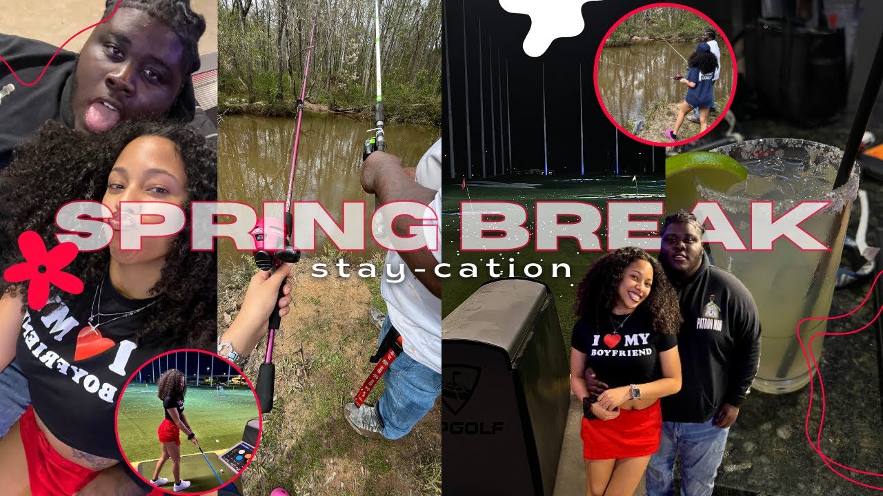 SPRING BREAK STAYCATION | vlog: top golf, fishing, sleepover.. - YouTube