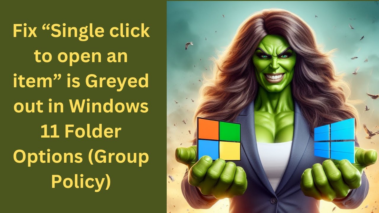 Fix “Single click to open an item” is Greyed out in Folder Options of ...