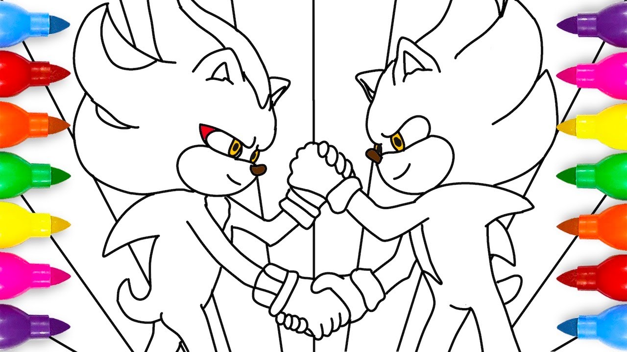 Drawing Super Sonic and Super Shadow Team Up | Sonic the Hedgehog 3 ...