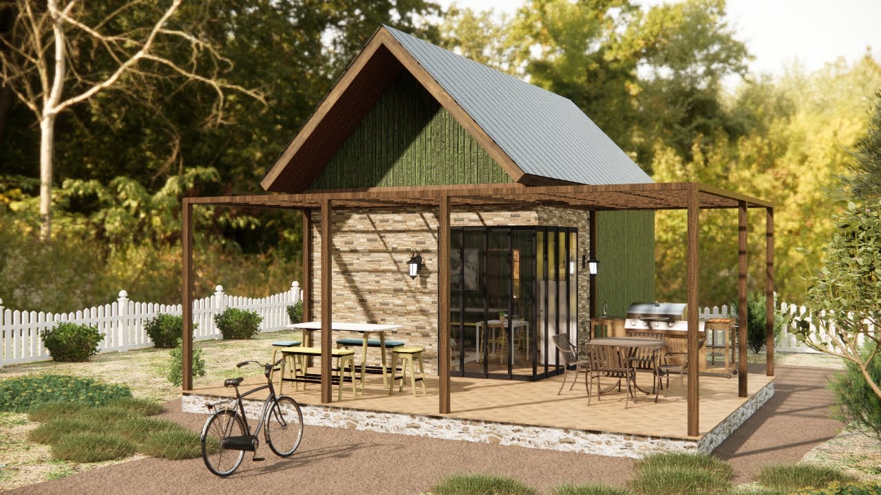 Cozy 4x7m Off-Grid Tiny House with Porch in the Woods 🌲 | Sustainable ...