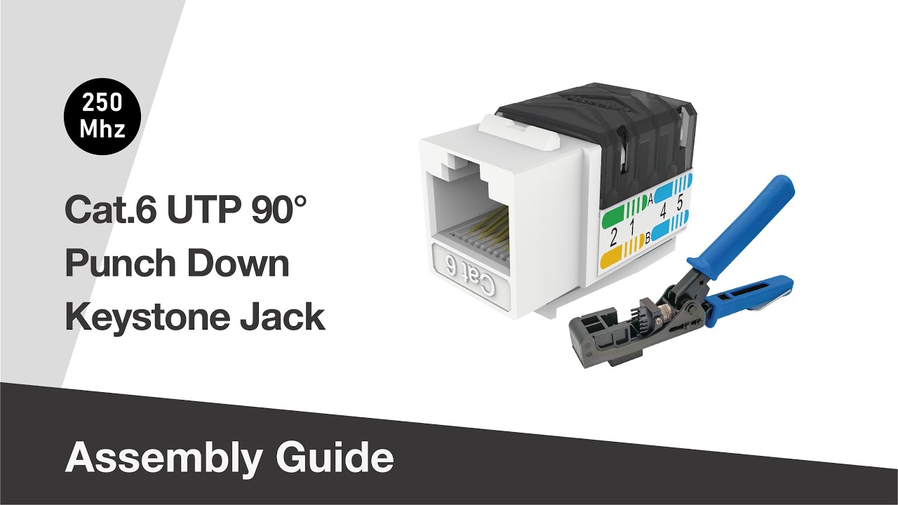 How To Assemble 90 Degree Cat6 Keystone Jack With Oblique Design Wiring ...