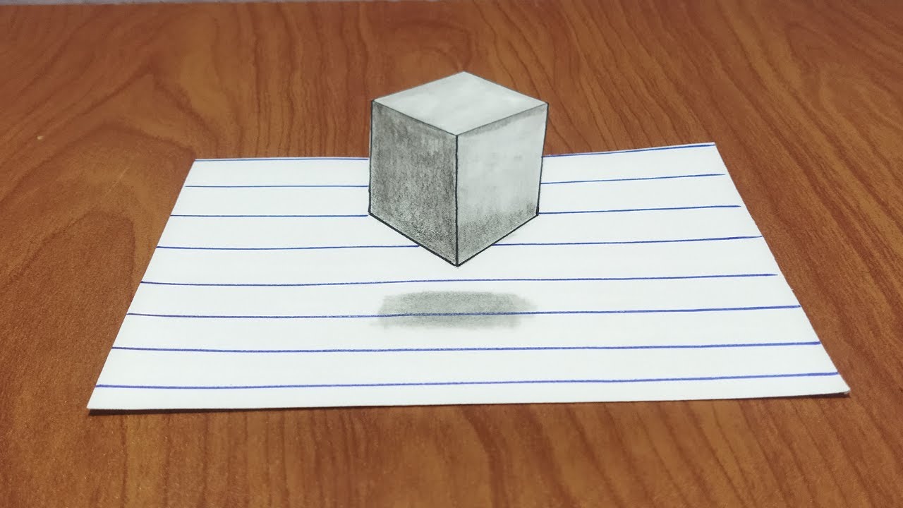 3D Floating Cube 3D Magic illusion Drawing | Floating Cube illusion ...
