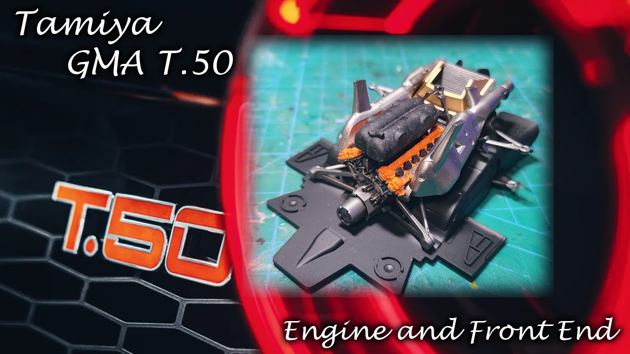 Tamiya - GMA T.50 - Engine and Front Suspension - YouTube