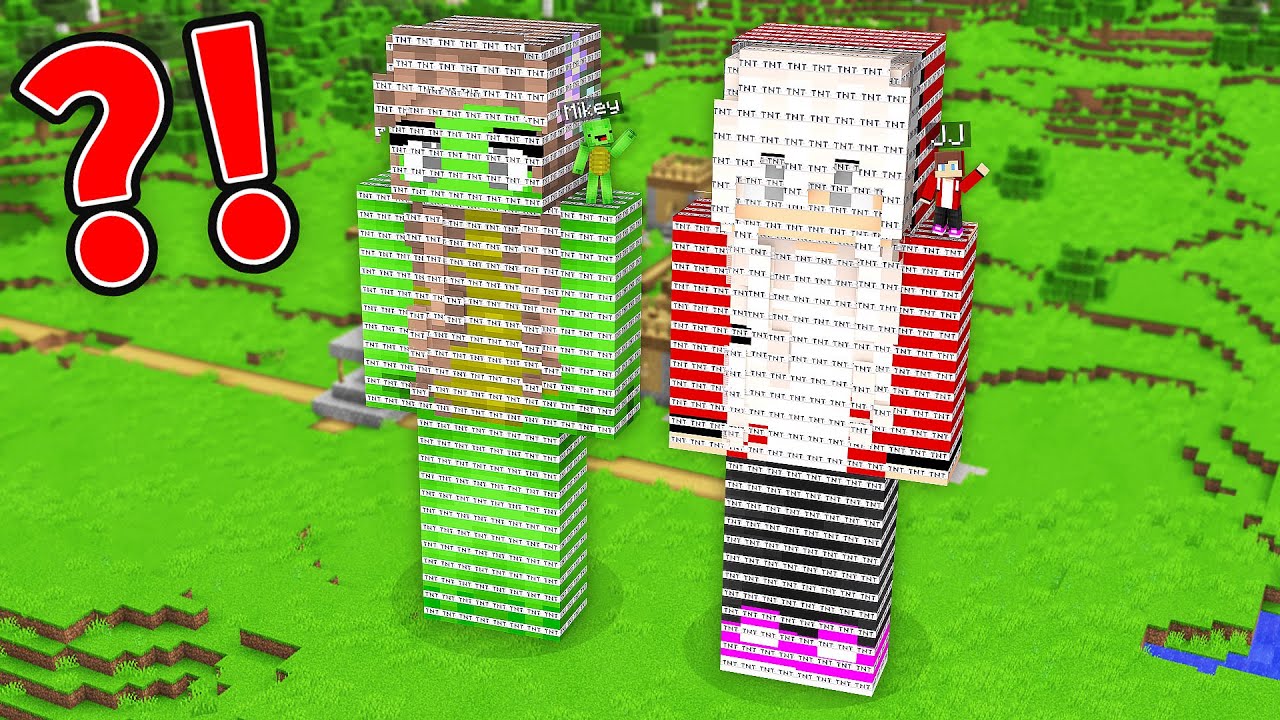 Mikey and JJ BLEW UP Girls STATUES in Minecraft (Maizen) - YouTube