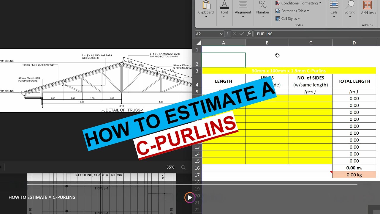 C-PURLINS Estimate #howto - YouTube