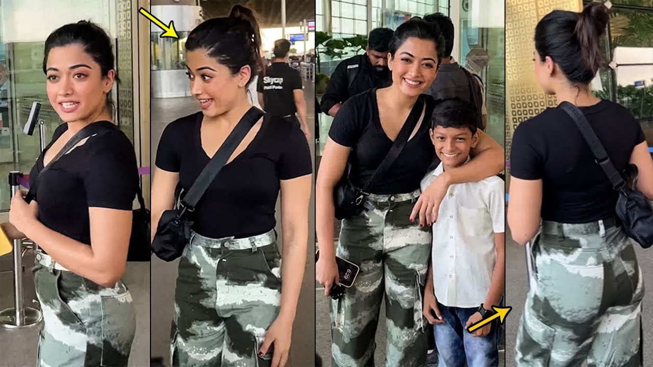 Rashmika Mandanna Superb Visuals Spotted At Airport | Rashmika Mandanna ...