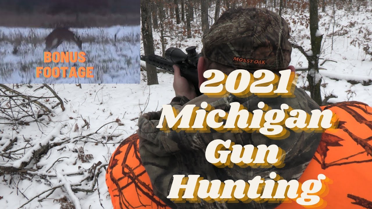 2021 Michigan Rifle Gun Season. Snow on the ground. Buck Down. - YouTube