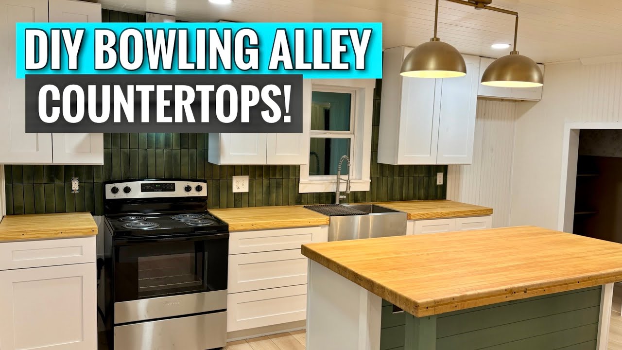 How to Build Easy DIY Countertops out of Old Bowling Lanes! - YouTube