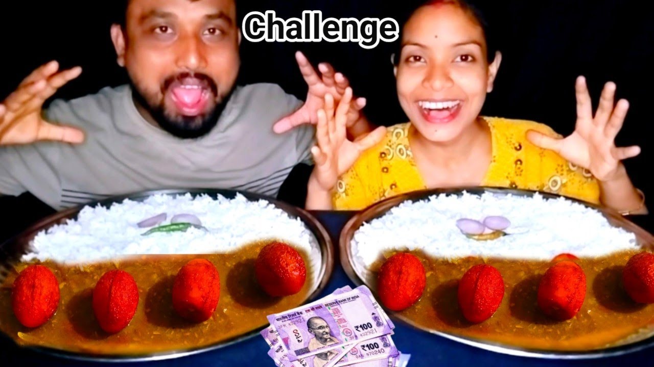 Egg curry with rice challenge || rice eating challenge asmr || eating ...