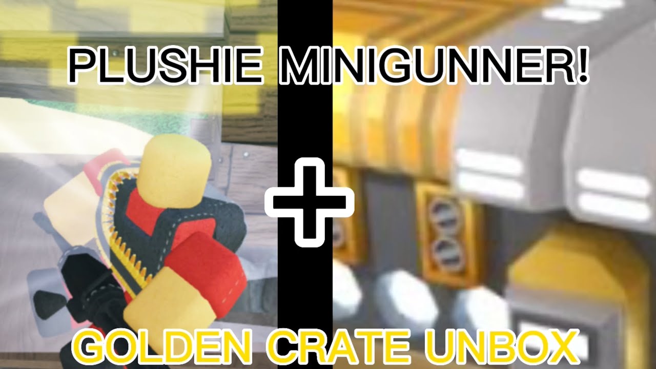 plushie minigunner redeeming +golden crate unbox - YouTube
