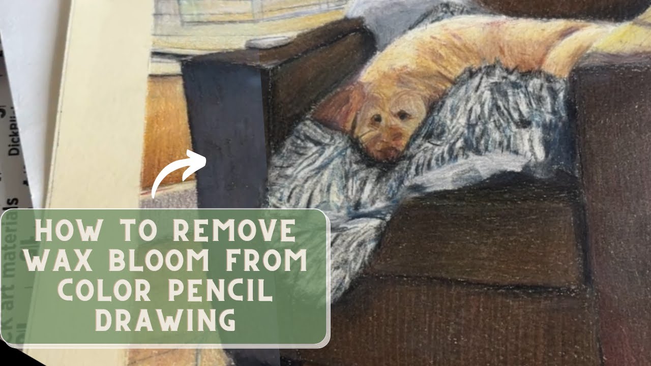 How to Remove Wax Bloom from Color Pencil Drawing - YouTube