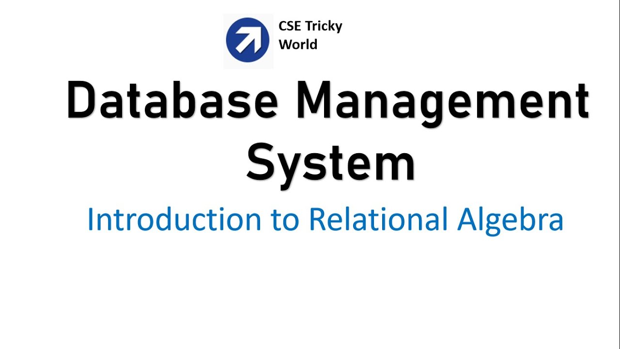 DBMS | Relational Algebra Projection Operation | GATE CS| NTA NET CS ...