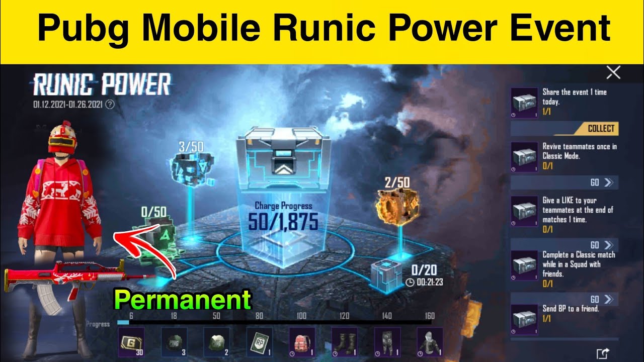 Pubg Mobile Runic Power Event | Runic Power event rewards | Free outfit ...