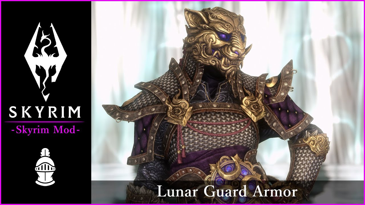 【Skyrim Mod】 Lunar Guard Armor ｜ PC ＆ Xbox ｜ スカイリム Armor Mod - YouTube