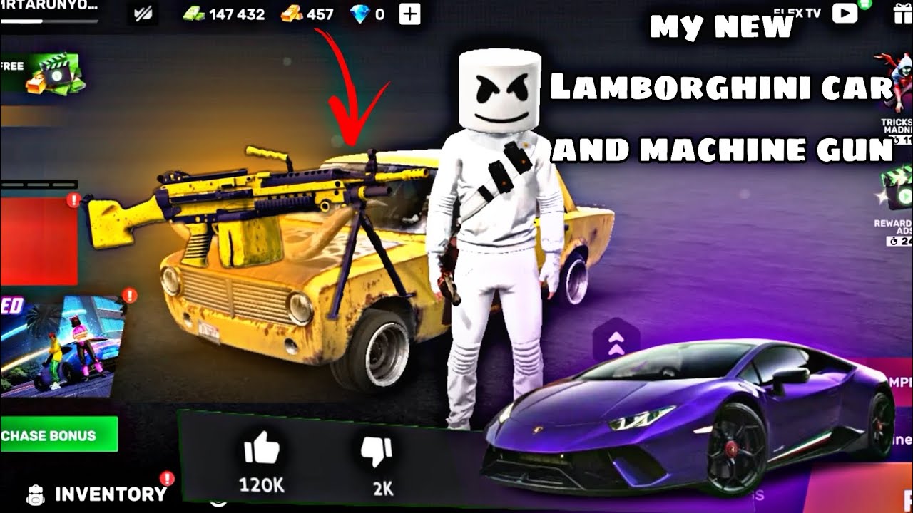 MY NEW CAR LAMBORGHINI AND MACHINE GUN🔥#flexcity - YouTube